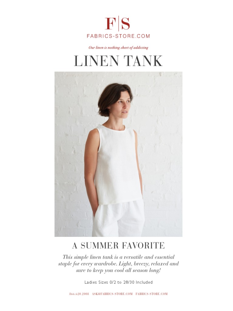 Fabrics-store-Phoebe - Linen Tank Pattern-1 | PDF | Linens | Fashion