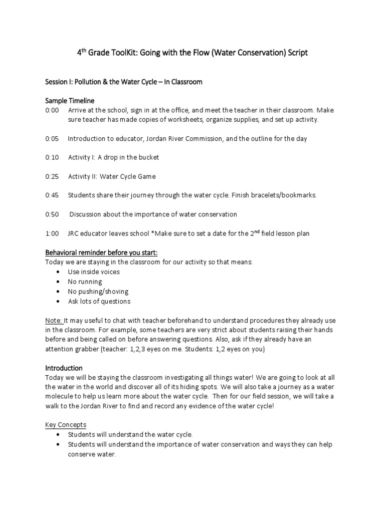 Grade4 Water Conservation Script | PDF
