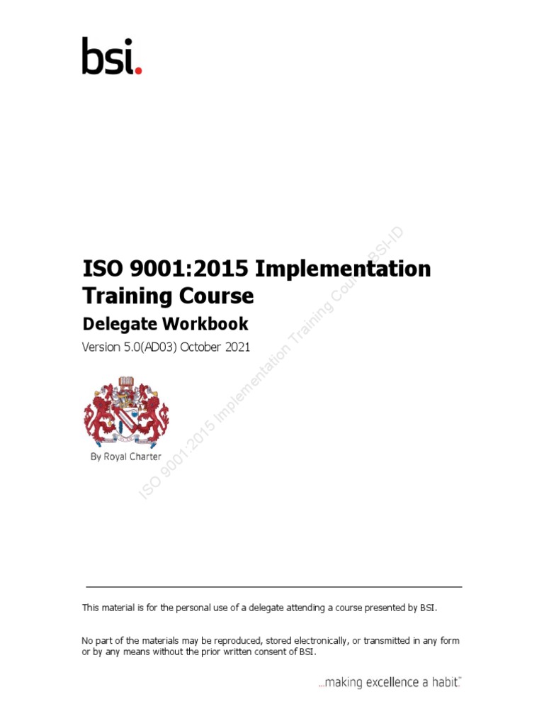 01 Delegate Workbook QMS02001ENGX v5 (AD03) Oct2021 | PDF
