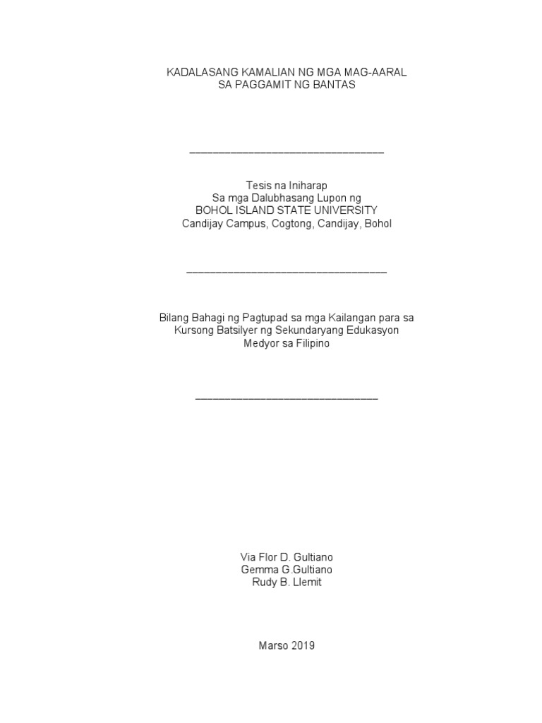 THESIS Cover-Page | PDF | Wellness