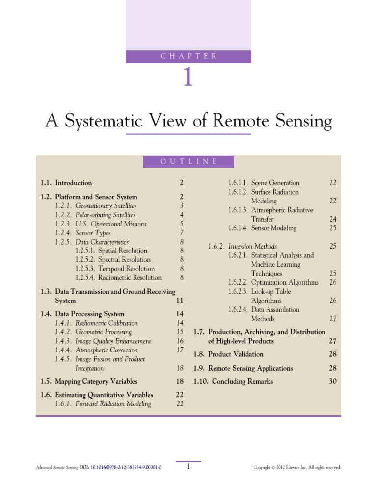 A Systematic View of Remote Sensing 2012 | PDF | Weather Satellite | Lidar