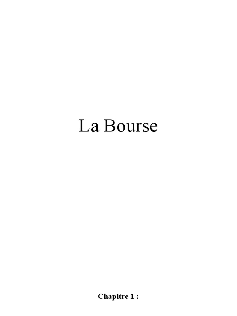 Introduction à la Bourse et ses acteurs | PDF | Option (Finance ...