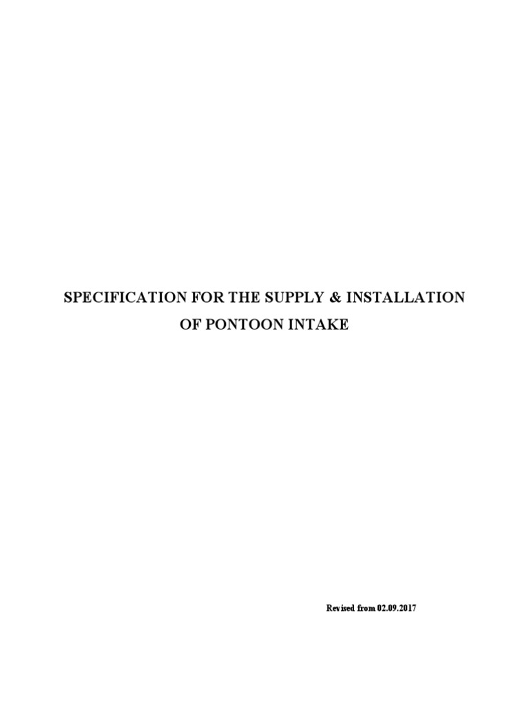 Pontoon Intake Pump Installation Specs | PDF