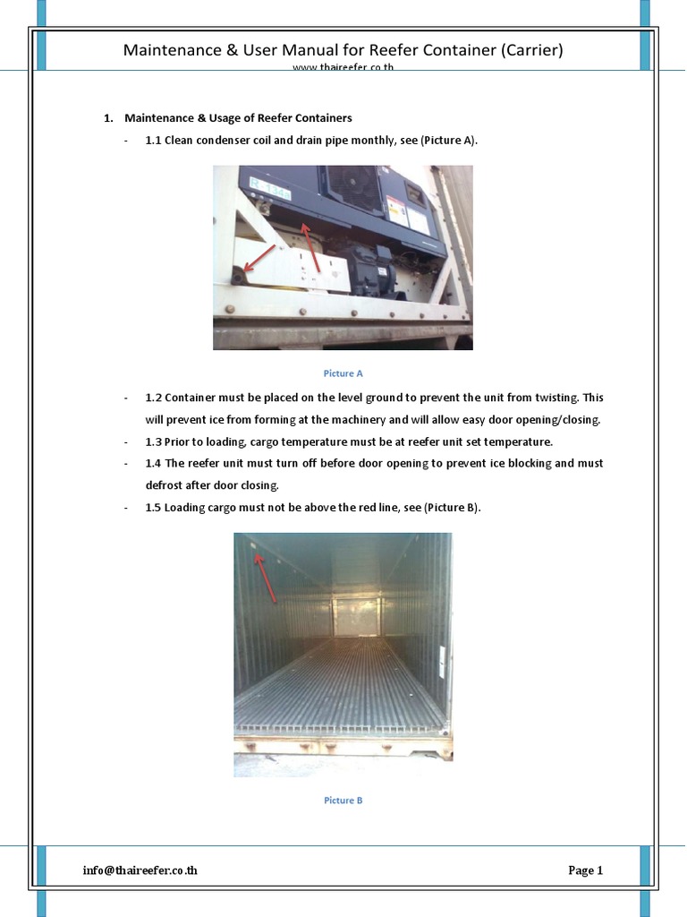 Reefer Container Maintenance Manual | PDF | Ice | Cargo