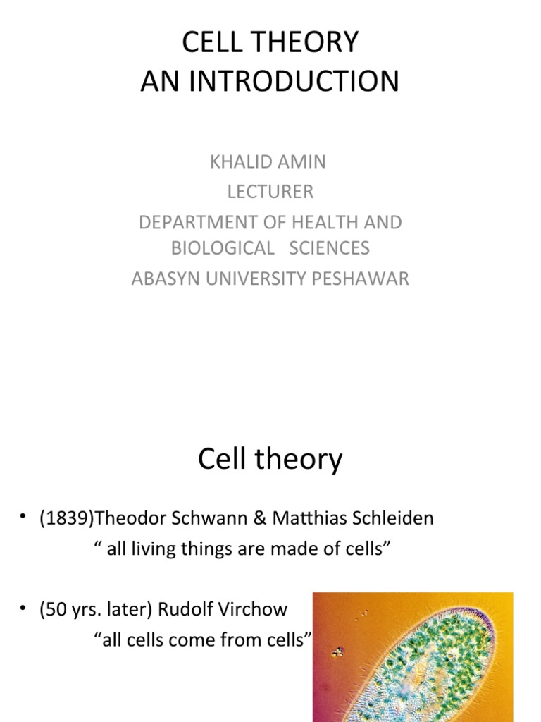 Cell Theory Basics and Principles | PDF