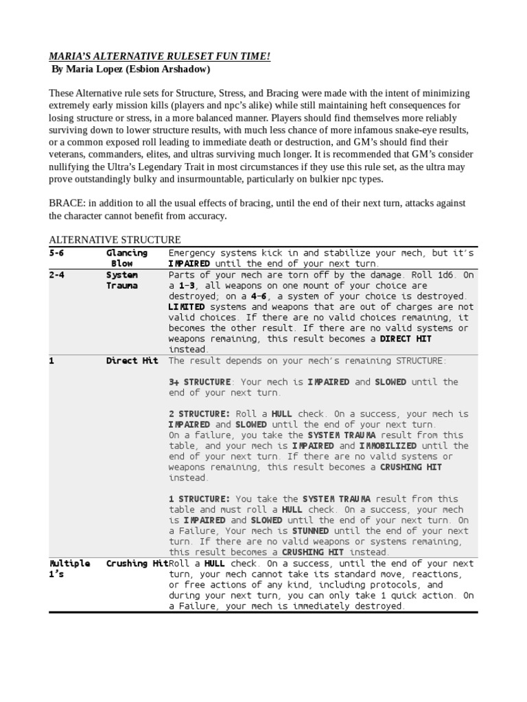Maria's Lancer Alternative Structure Stress Brace | PDF