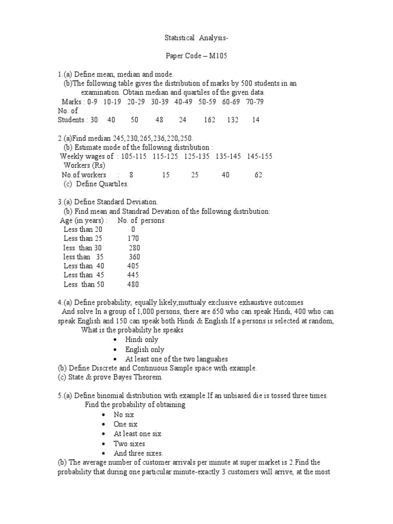 Statistical Analysis | PDF