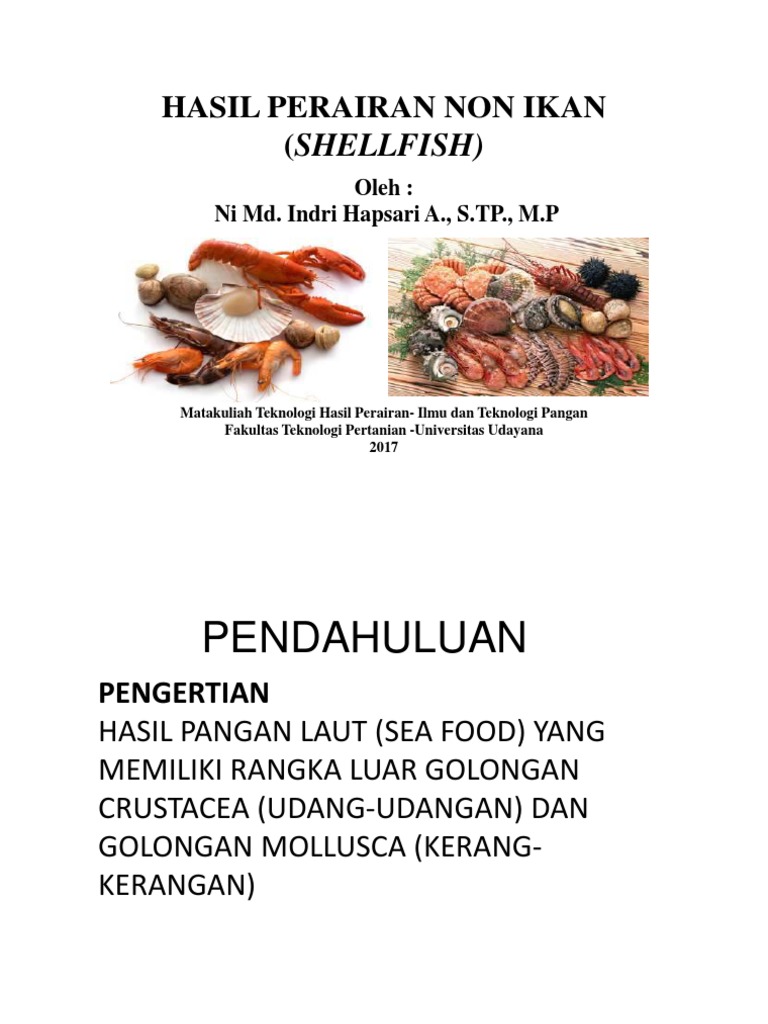 Hasil Perairan Non Ikan (Shellfish) : Oleh: Ni Md. Indri Hapsari A., S ...