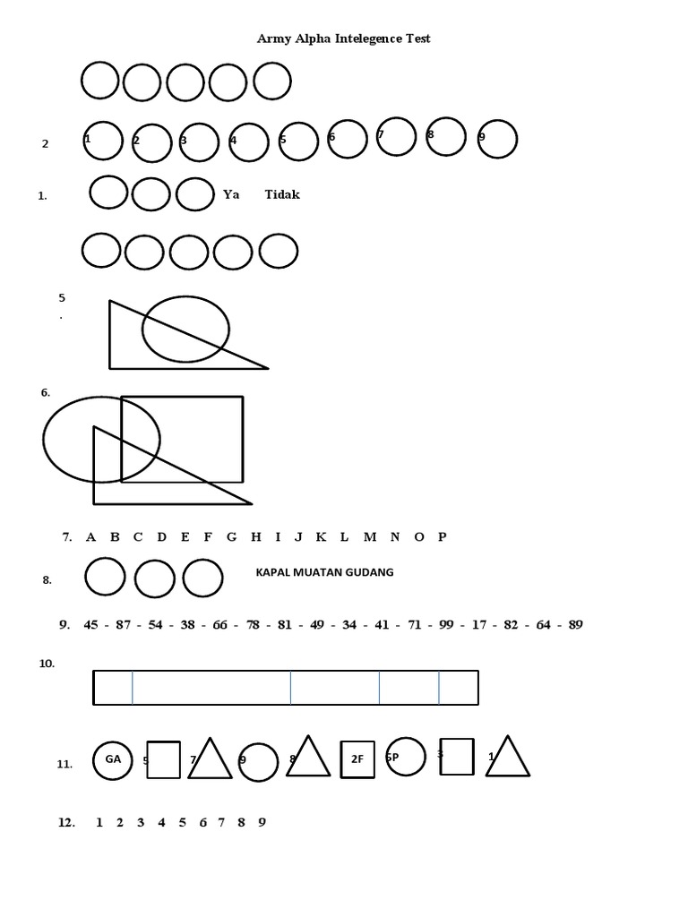 Soal Army Alpha Intelegence Test | PDF