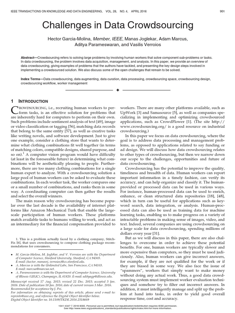 Challenges in Data Crowdsourcing | PDF | Crowdsourcing | Data