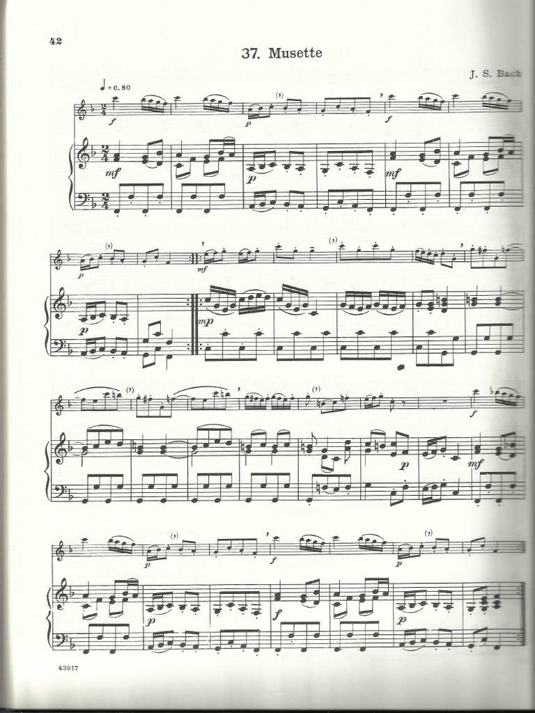 Bach-Musette No 37 Piano | PDF