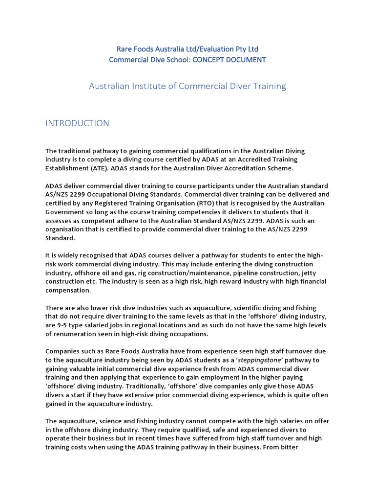 Australian-Institute-of-Commercial-Diver-Training-proposal | PDF ...