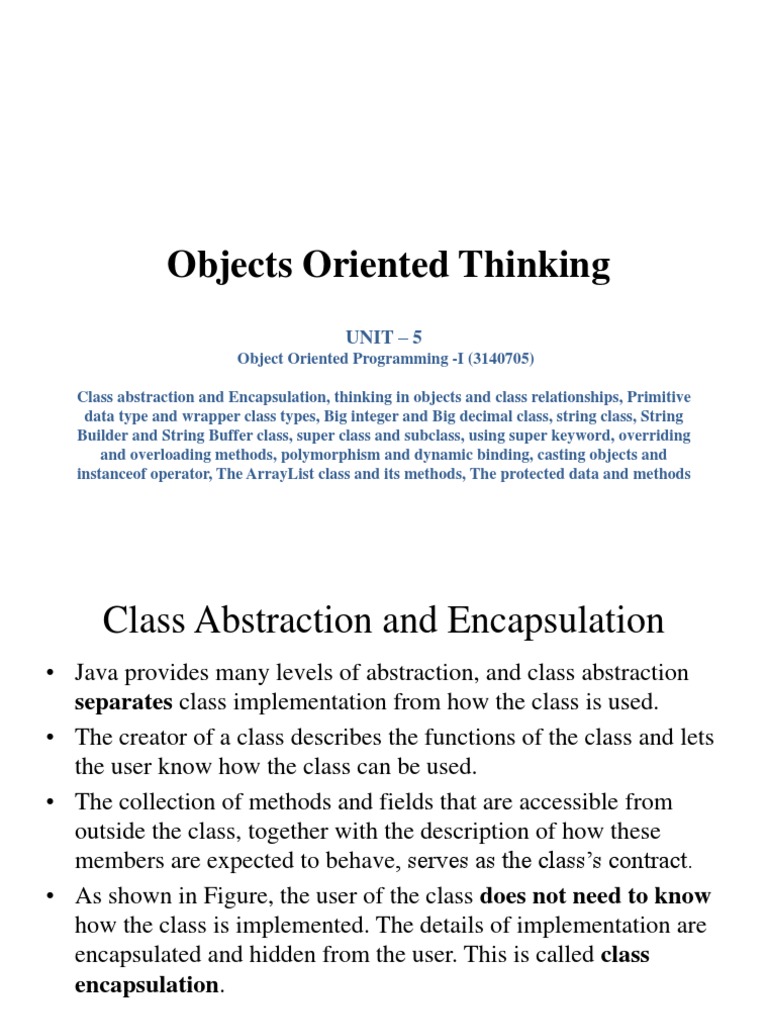 Object Oriented Thinking Pdf Class Computer Programming Integer Computer Science
