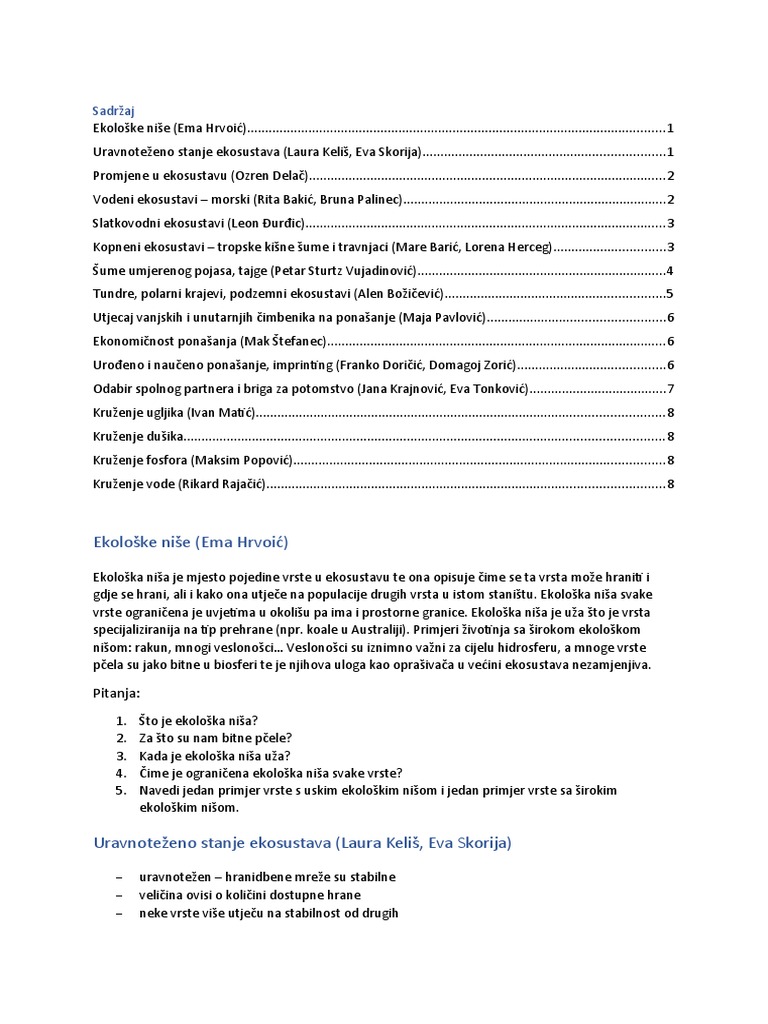 Skripta za biologiju | PDF