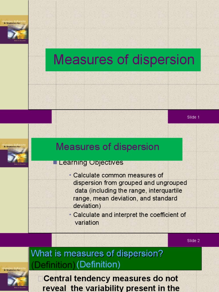 Measures Of Dispersion April19 Pdf Standard Deviation Variance