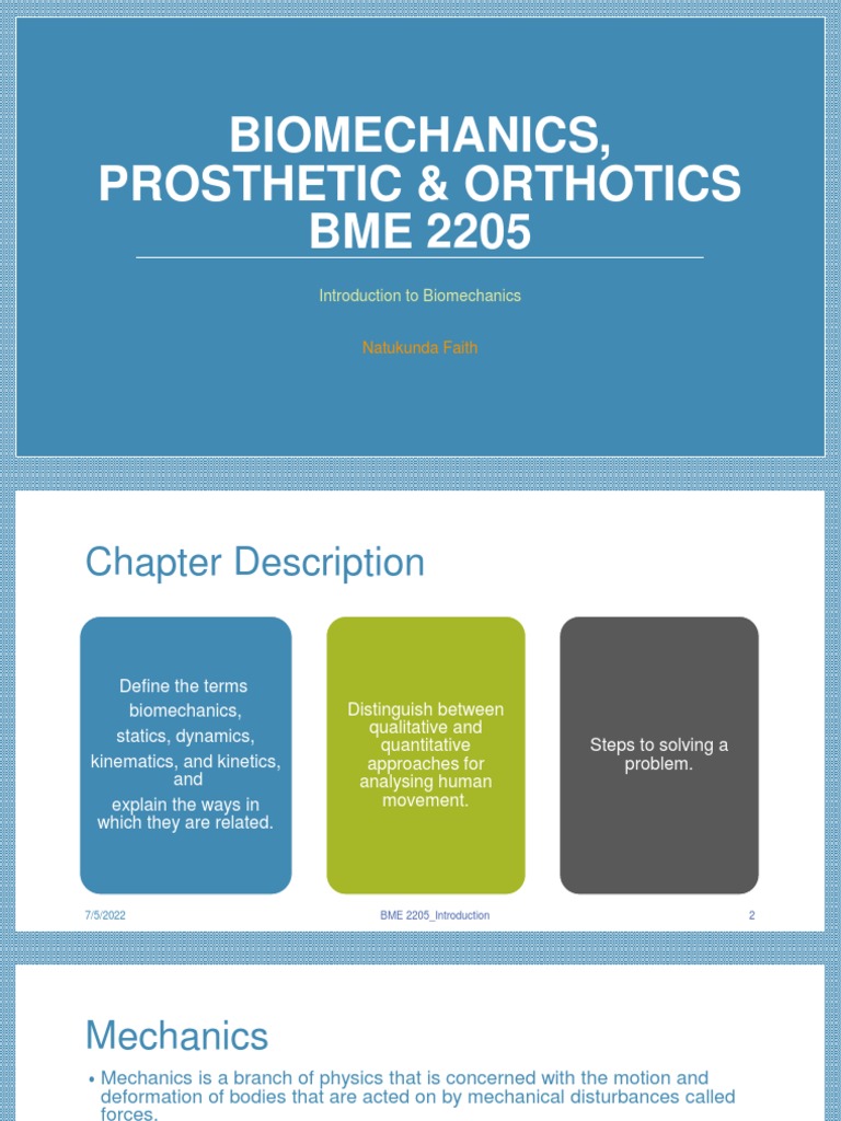BME 2205 Lecture 1 Introduction To Biomechanics | PDF | Biomechanics ...