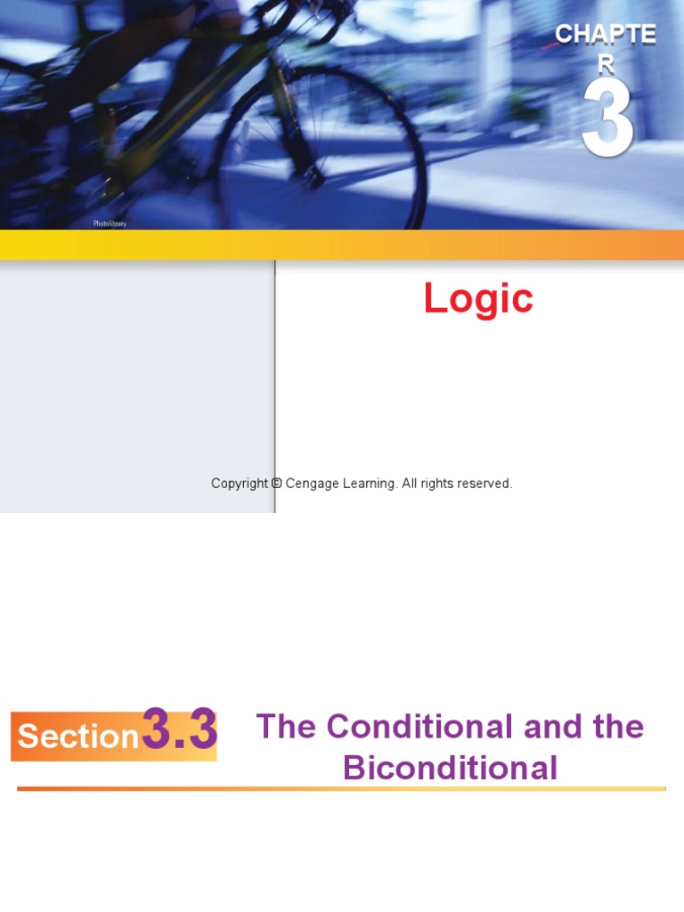 Section 3.3 The Conditional and The Biconditional | PDF | If And Only If | Truth