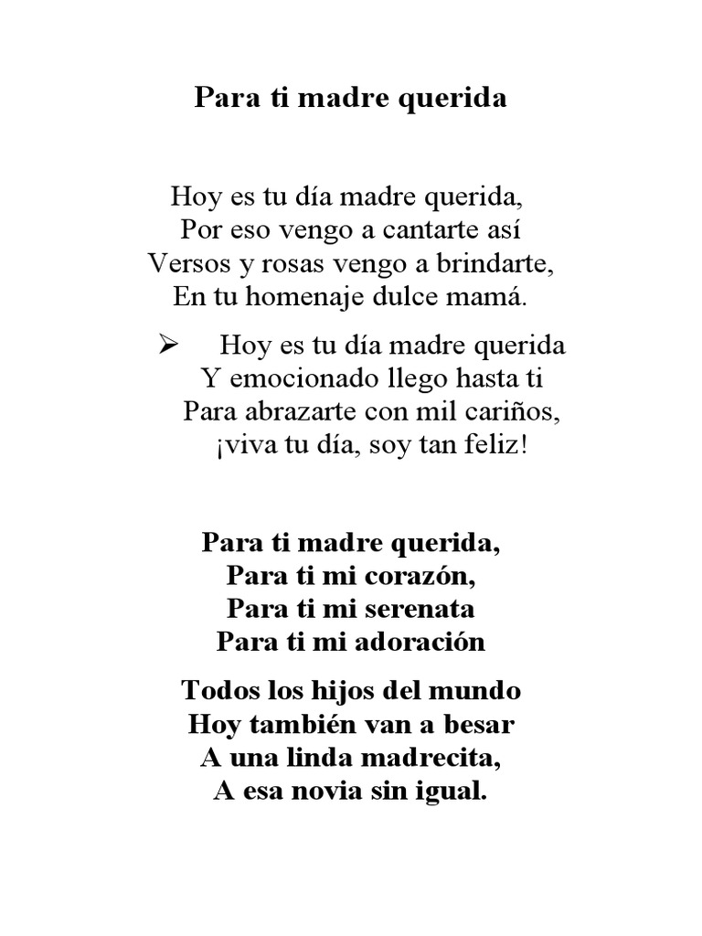 Para Ti Madre Querida. | PDF