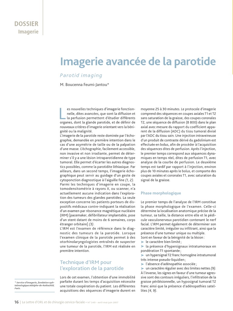 Imagerie Avancée de la Parotide | PDF