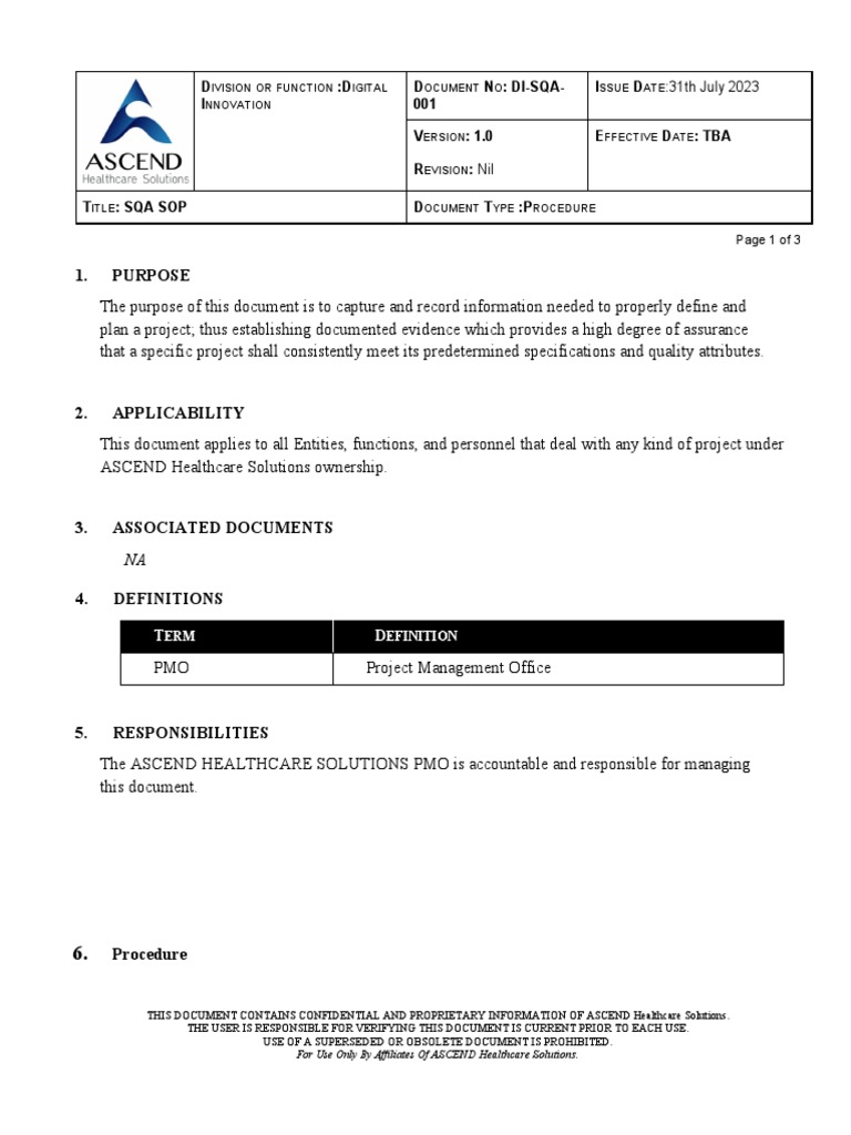 SQA SOP Template | PDF | Computing | Information Science
