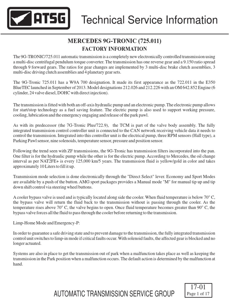 Mercedes 9g-Tronic Info | PDF | Automatic Transmission | Clutch
