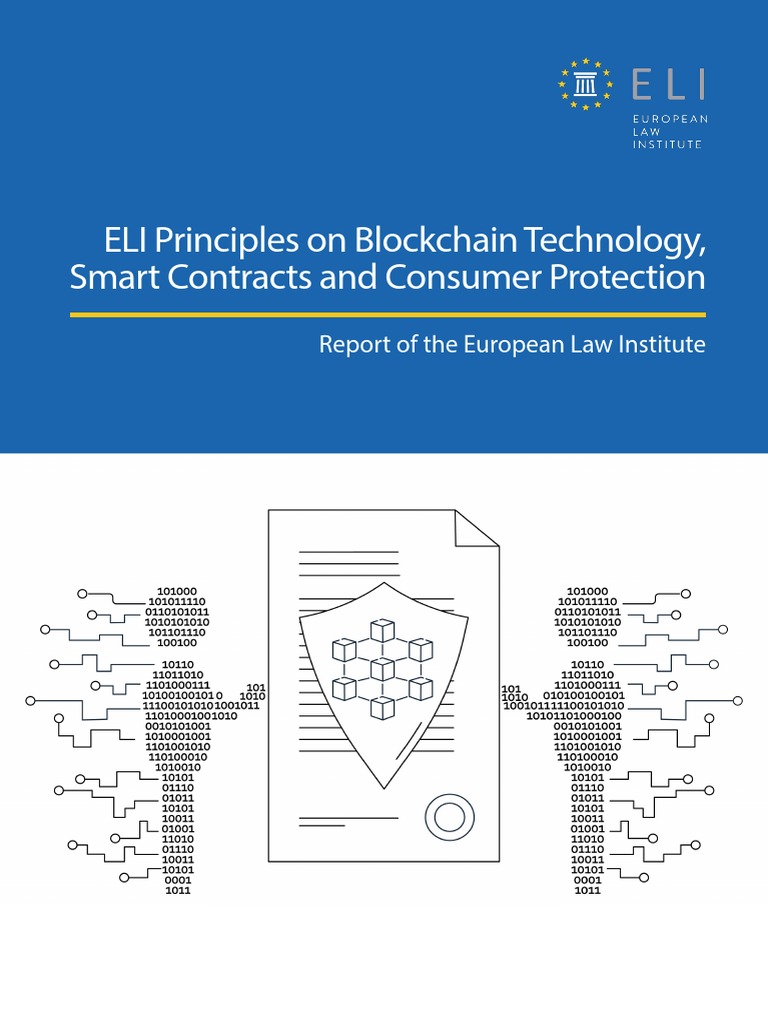 ELI Principles On Blockchain Technology Smart Contracts and Consumer Protection 2023 | PDF ...