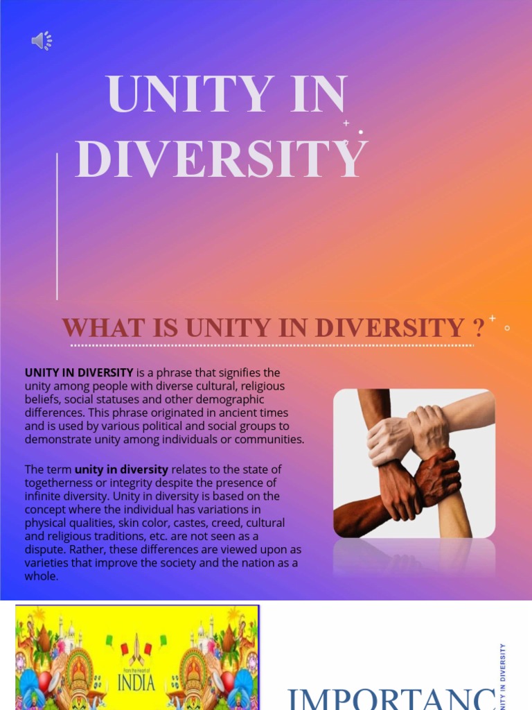 Unity in Diversity | PDF | Multiculturalism