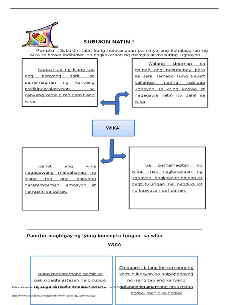 Filipino m2 Answers | PDF