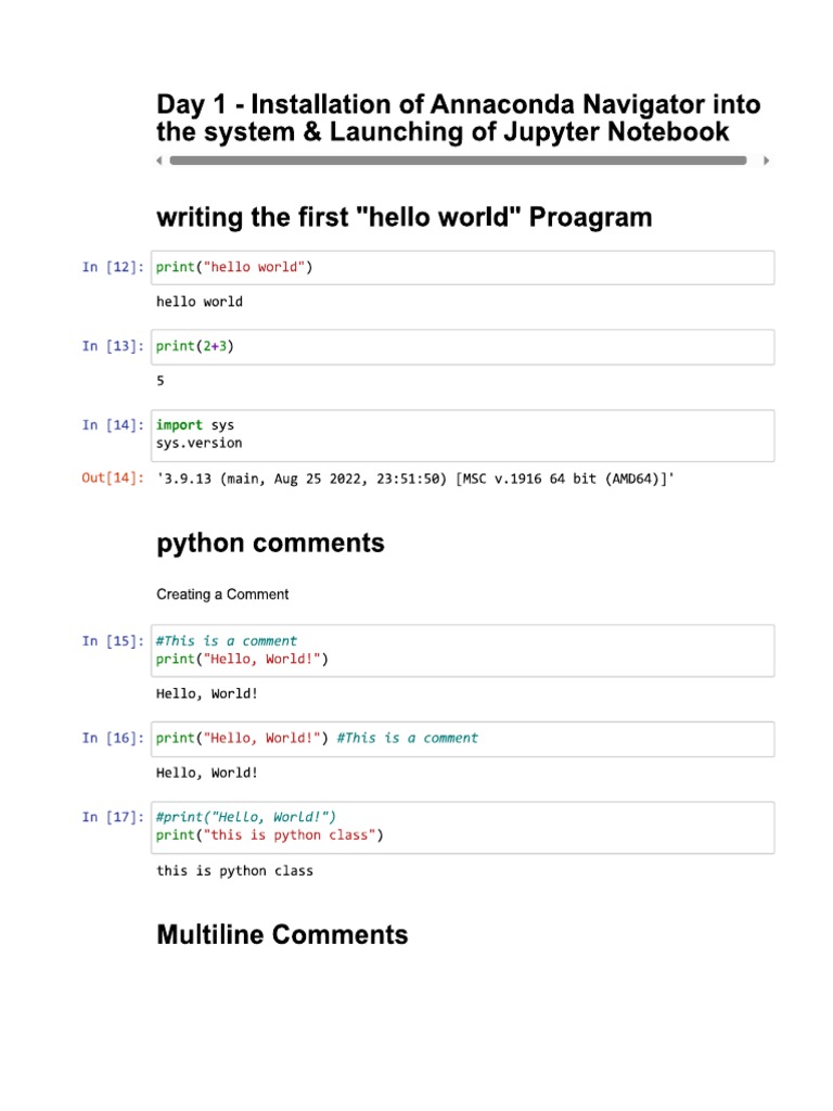 Python Day - 1 Notes | PDF