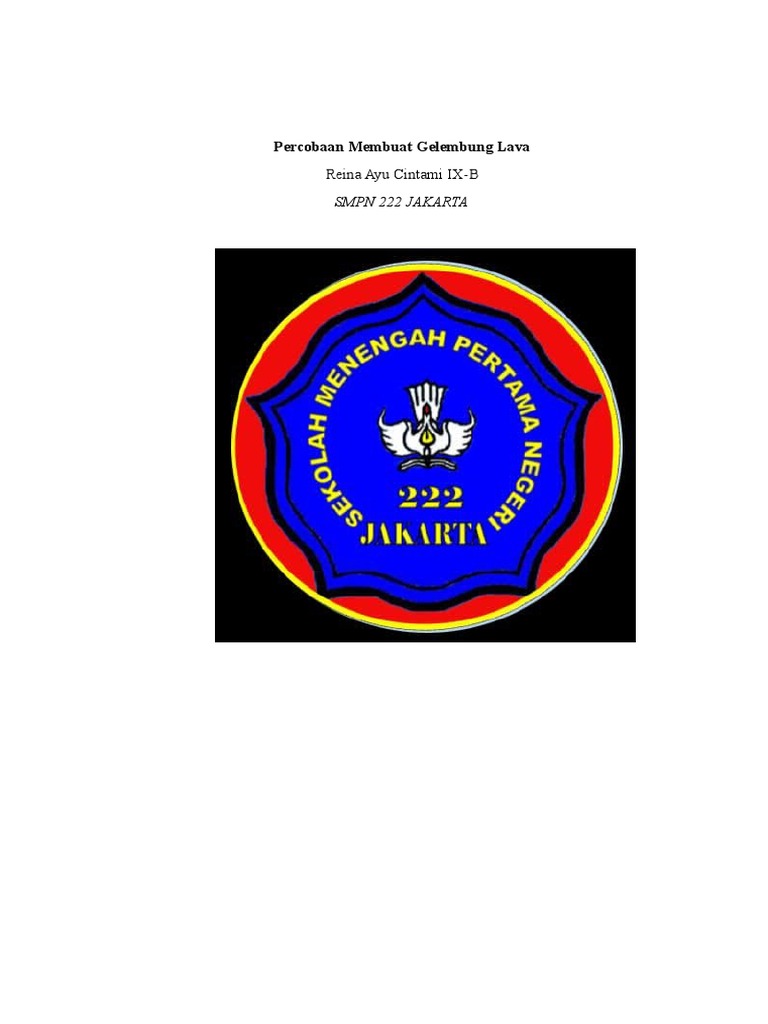 Eksperimen Gelembung Lava SMPN 222 | PDF