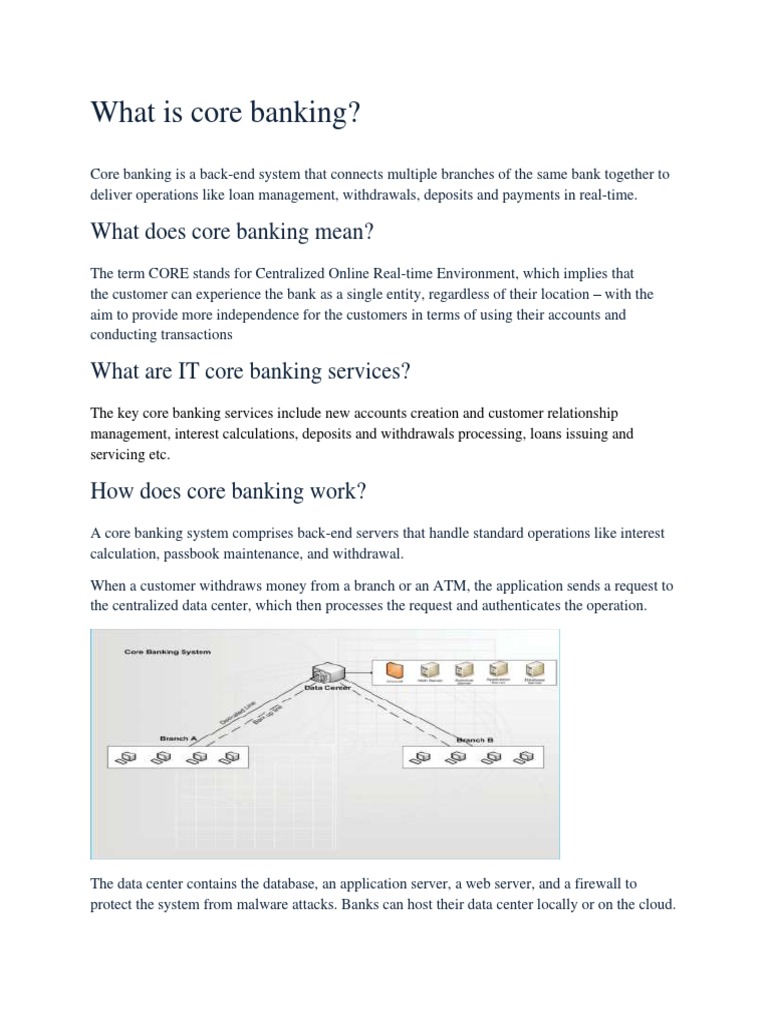 What Is Core Banking | PDF | Cloud Computing | Banks