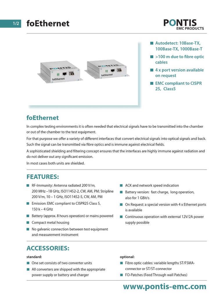 Shielded Optical Converter For Ethernet | PDF | Computer Networking | Physical Layer Protocols