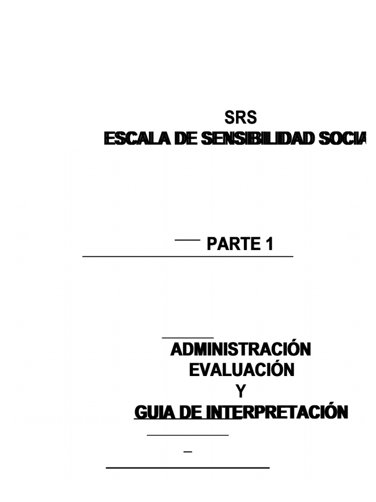 Srs Manual-Escala de Respuesta Social | PDF | Espectro autista | Síndrome de Asperger
