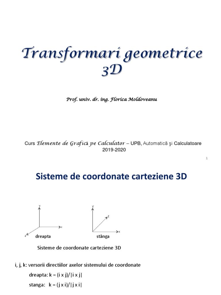 Transformari Geometrice 3D | PDF
