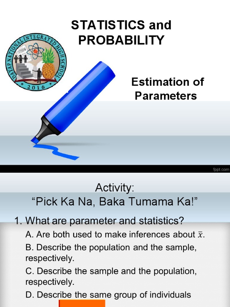 Estimation of Parameters Part II | PDF