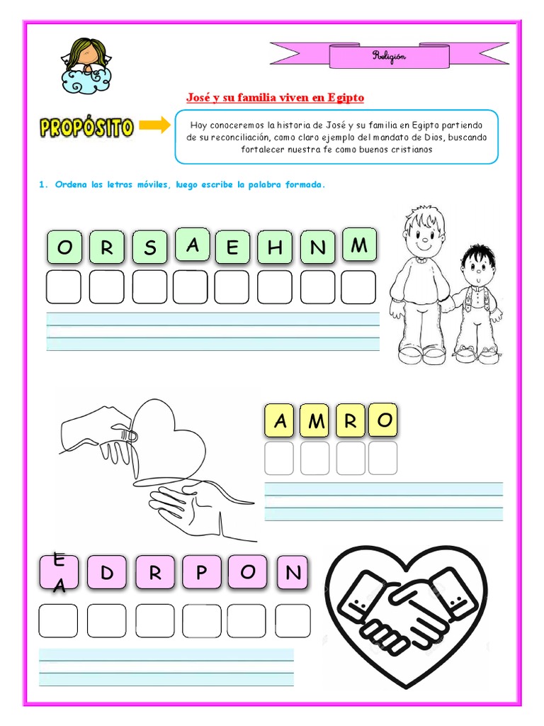 E7 Ficha D2 Religion Jose y Su Familia Viven en Egipto | PDF