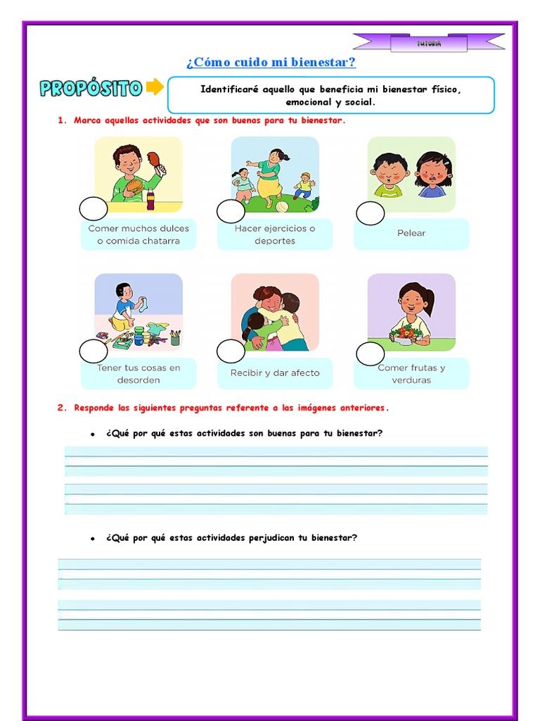 E7 FICHA D2 TUTORÍA CUIDO MI BIENESTAR | PDF