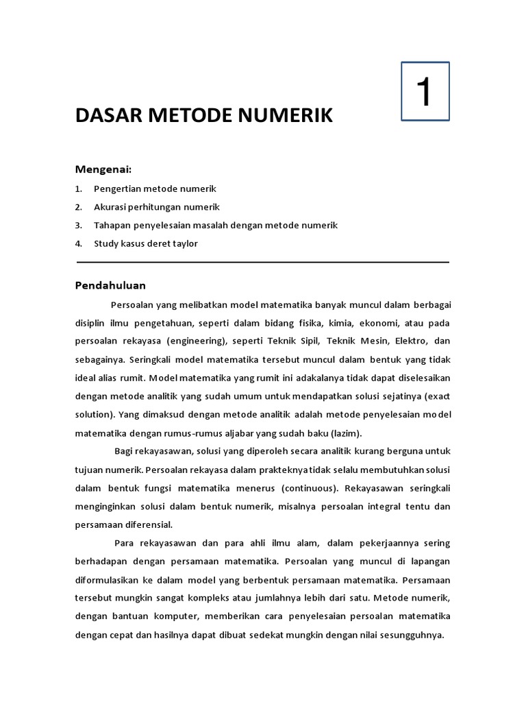 Metode Numerik untuk Rekayasawan | PDF