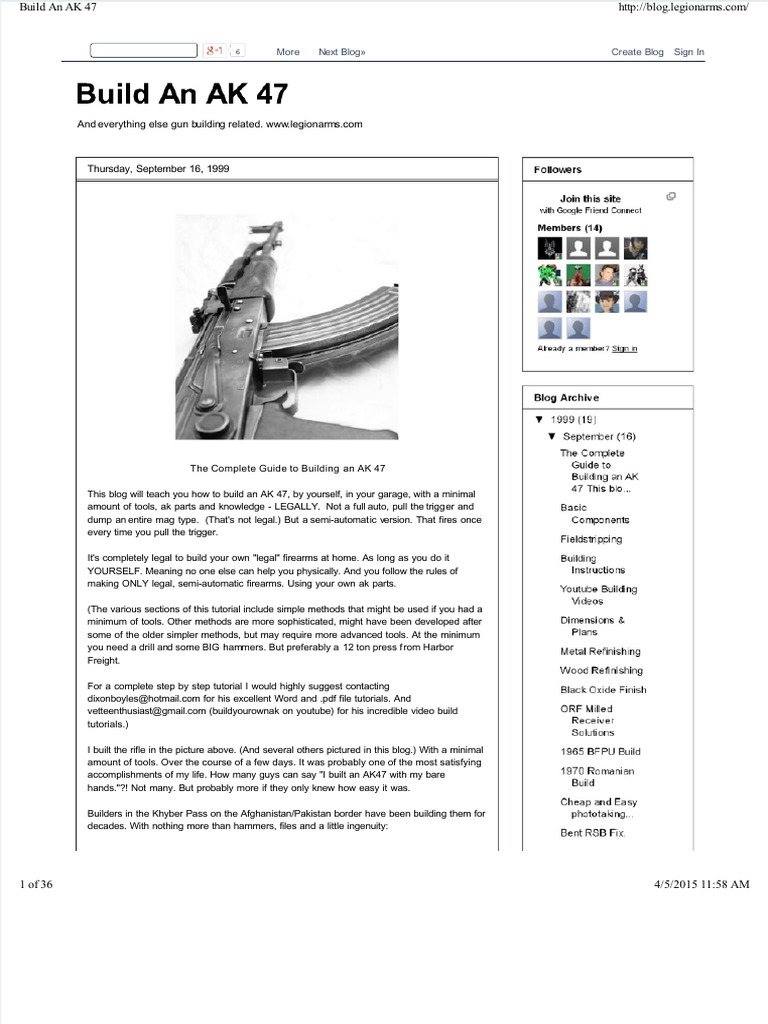 Dokumen - Tips - Build An Ak 47 | PDF | Projectiles | Tools