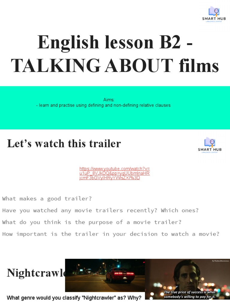 English Lesson B2 - Movie | PDF