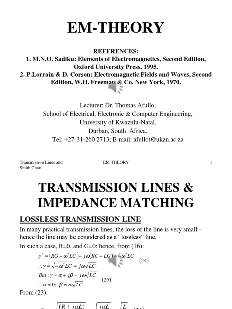 Lecture 3 | PDF | Transmission Line | Electronics