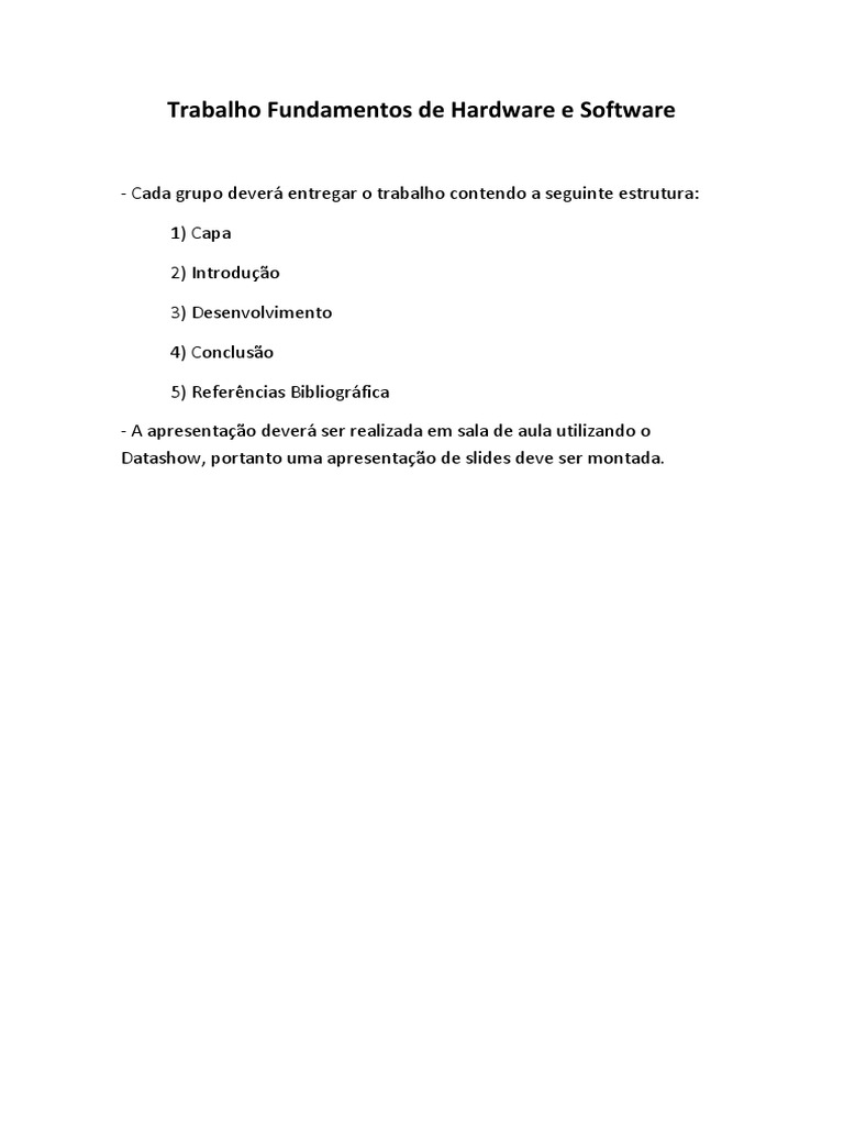 Fundamentos de Hardware e Software | PDF