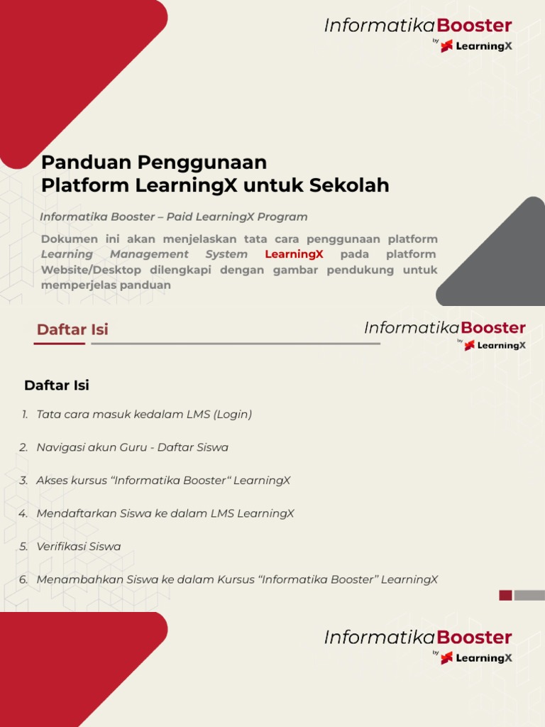 Panduan LMS LearningX untuk Sekolah | PDF