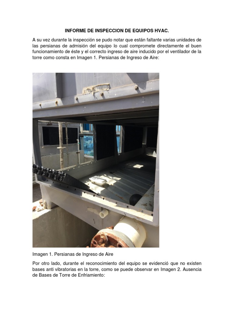 Informe de Inspeccion de Equipos Hvac | PDF