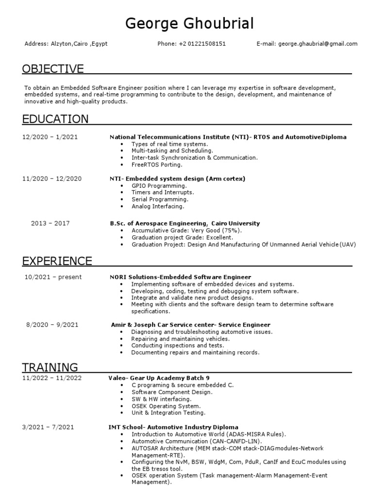George Ghoubrial E CV | PDF