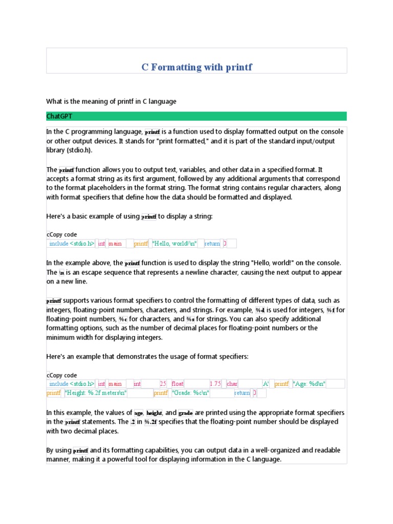 C Language Explanation | PDF | Pointer (Computer Programming) | Computer Program