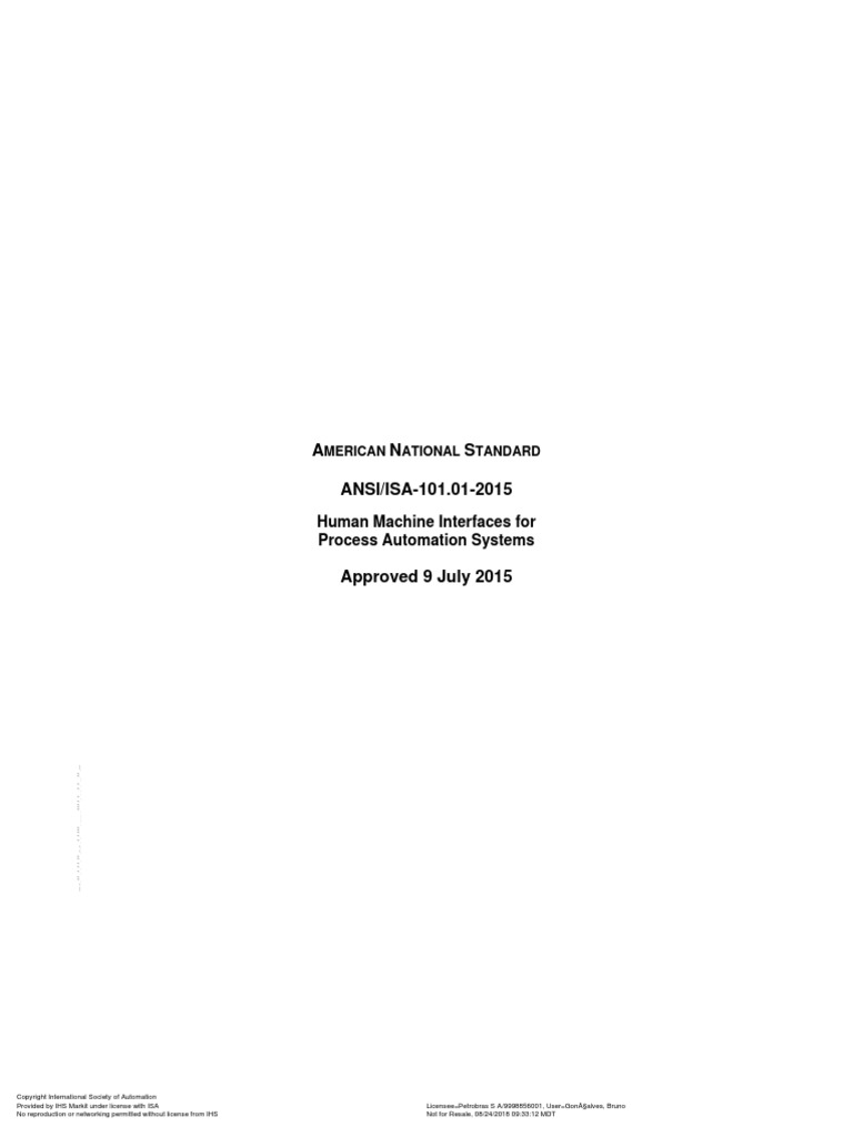 ISA-101 (HMI For Process Automation) | PDF | User Interface | Computer ...