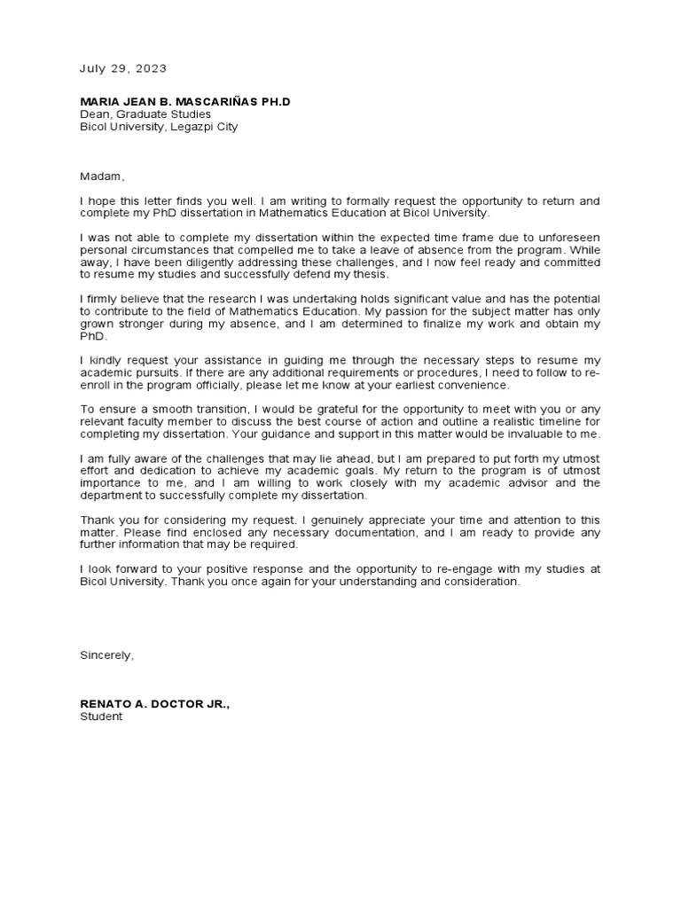 Letter Consideration | PDF | Wellness