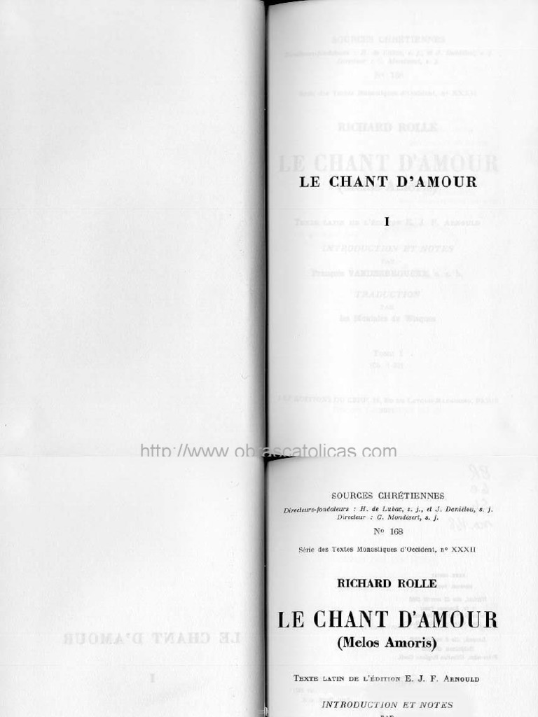 SC 168-Richard Rolle-Le Chant D' Amour-T1 | PDF