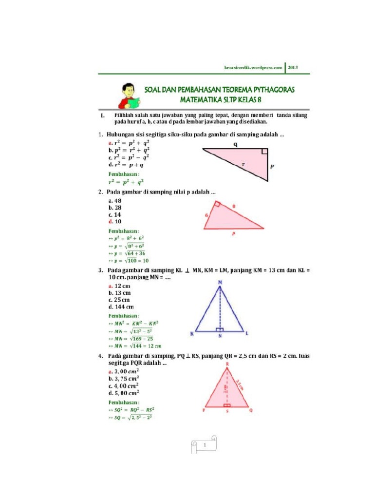 Latihan Soal Pythagoras | PDF